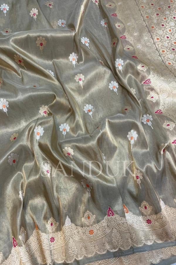 Silver Tissue Silk Saree – Sanduk