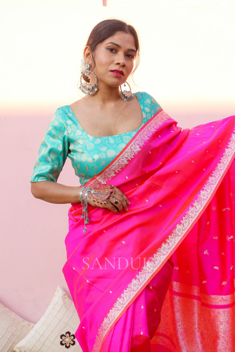 Heavenly Delight: The Aasmani Blouse by Sanduk